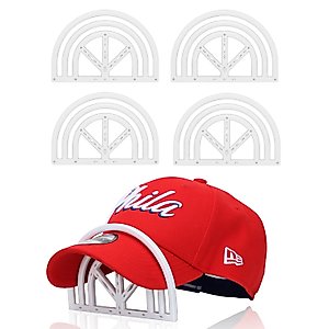 Baseball Hat Curving Band, Mens Baseball Cap Hat Brim Bender, Hat Shaper for Fitted Hats, Trucker Hat, Flat Brim Hats, Perfect Hat Curve Bender, Hat Accessories for Teen Boys, Pack of 4 (Black)