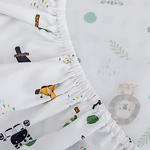 Cokouchyi Safari Animal Crib Bedding Set for Baby Boys Girls, 3-Piece Baby Crib Bedding Set, Standard Size Crib Set Including Crib Sheet, Comforter & Crib Skirt