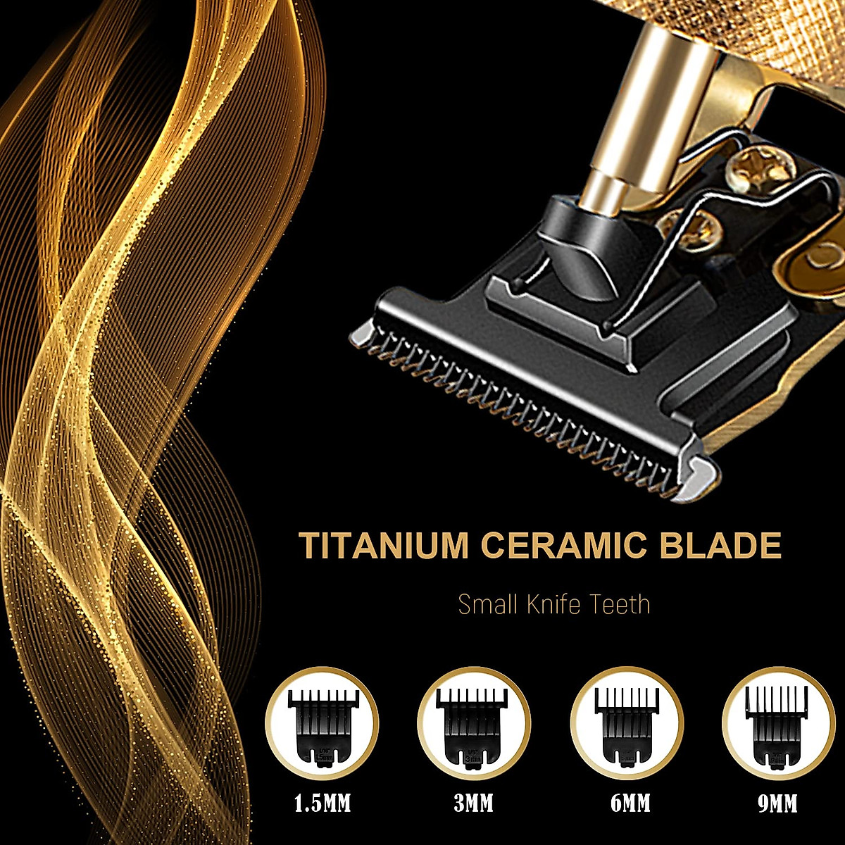 Hair Clippers for Men, Professional Hair Trimmer Set Cordless Barber Clippers Beard Trimmer Hair Cutting Kit Rechargeable T Outliner Shaver Zero Gapped Haircut Grooming Kit Gifts for Men (Yellow)