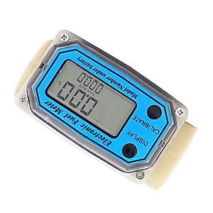 Baxnore 10‑90L / min 1in BSPT Flowmeter, Mini Digital Worm Wheel Flowmeter, Kerosene Fuel Flowing Meter, Digital Fuel Meter for Measure Kerosene Gasoline