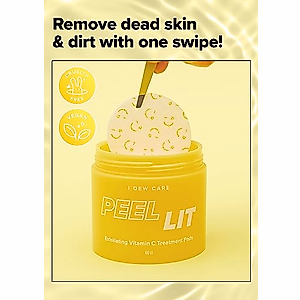 I DEW CARE Peel Lit Citric Acid Peel Pads | Exfoliating Vitamin C Treatment Pads with AHA and PHA | Chemical Peels for Face | Korean Skincare, Vegan, Cruelty-free, Gluten-free, Paraben-free