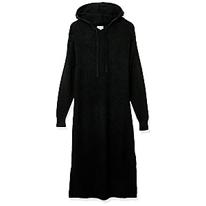 The Drop Women's Claudia Cuddle Hoodie Midi Dress, Black, M