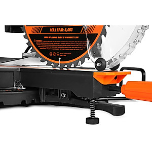 WEN MM1015 15-Amp 10-Inch Dual Bevel Sliding Compound Miter Saw with LED Cutline Multi-color