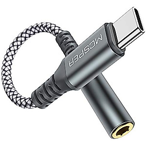 USB Type C to 3.5mm Female Adapter,USB C to Aux Audio Dongle Cable Cord Headphone Jack Compatible with Pixel 4 3 XL,Samsung Galaxy S23 S22 S21 S20 Ultra Note 20 10 S10 Plus,iPad Pro,Mate 30 Pro(Grey)