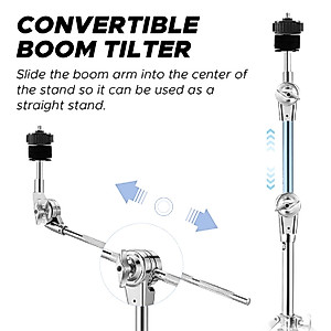 Starfavor Boom Cymbal Stand Double Braced Legs Adjustable Height 22"-49", Heavy Weight Stand for Sturdiness with Non-Slip Rubber Feet ( ST 800)
