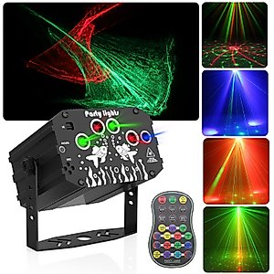 Party Lights DJ Disco Stage Light, BESFAN Sound Activated with Remote Control Strobe Laser Light for Birthday Halloween Decorations