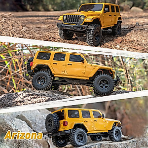WOWRC 1/18 RC Crawler, Mini RC Rock Crawler for Adults, 2.4GHz 4WD RC Cars with Battery Charger (Arizona)
