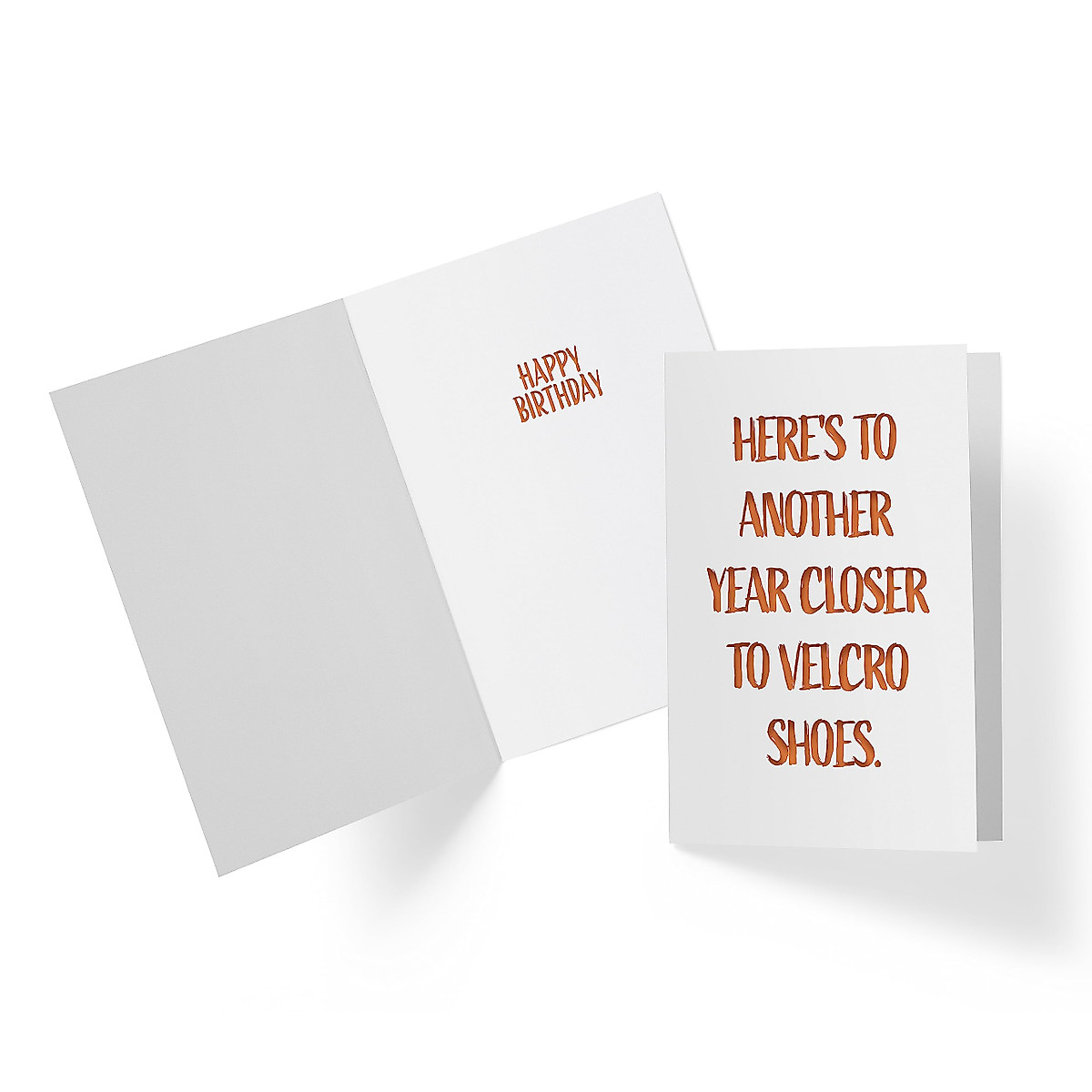 Karto Funny Birthday Card for Men Women, Large 5.5 x 8.5 Happy Birthday Card for Him Her, Birthday Card for Dad Mom Husband Wife, 50th 60th 70th 80th - Velcro Shoes