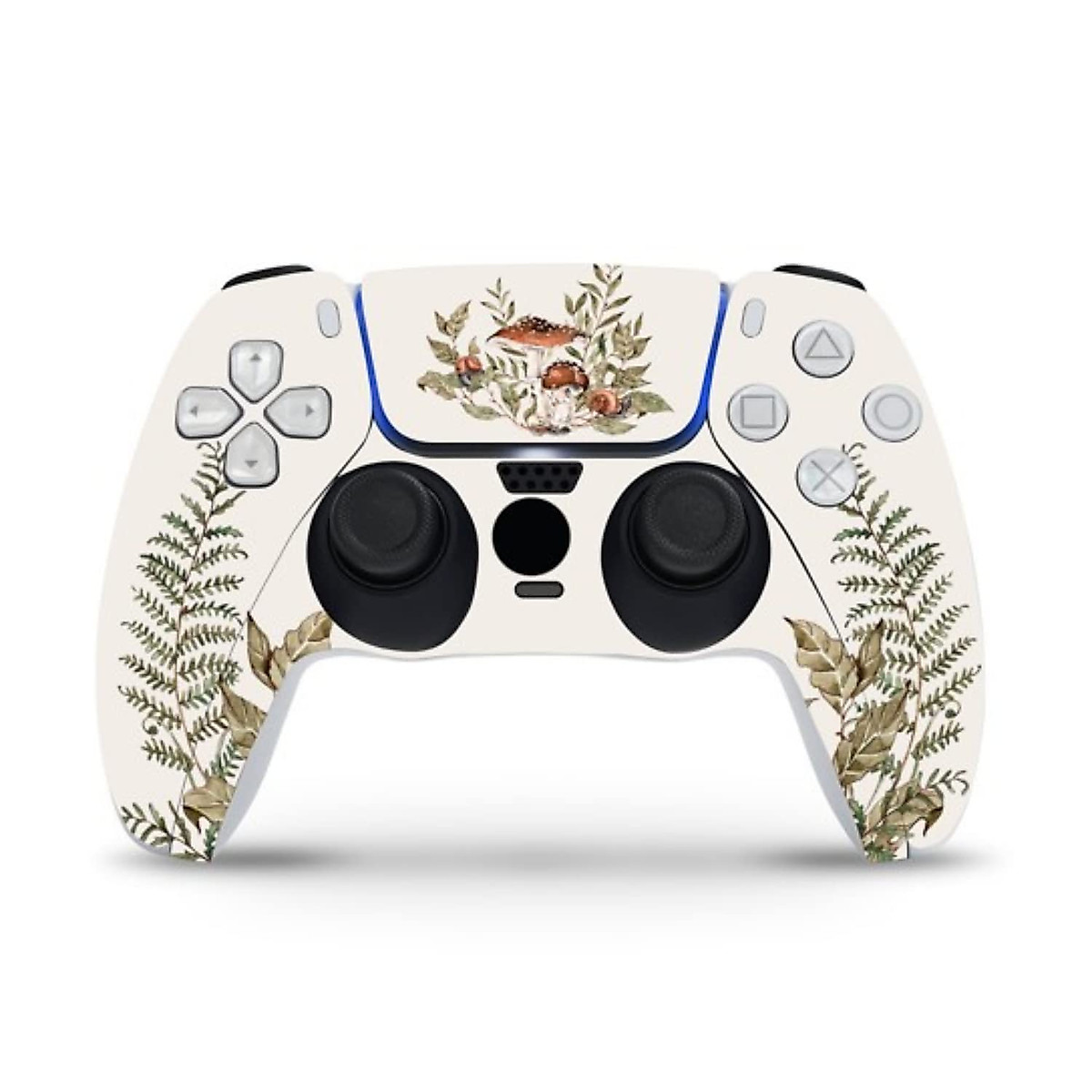 ZOOMHITSKINS Compatible with PS5 Skin, Vintage Beige Mushroom Forrest Botanic Durable, Bubble-free, W/Disk Version, Precisely Cut
