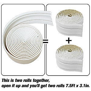 WAPANE 180" x 3.1" Peel Stick Foam Molding Baseboard Trim Self Adhesive, Crown Molding Wallpaper Border Flexible, 3D Wall Edging Lines Foam Wall Base Moulding Trim