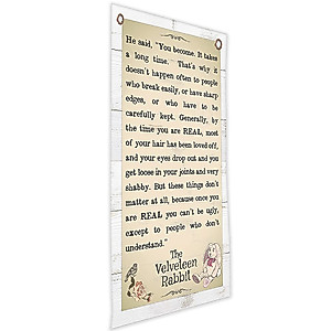 The Velveteen Rabbit Quote Wall Art - Literary and Book Page Wall Art, Inspirational Poster for Book Lovers, Great Nursery and Kids Room Decor and Gift, 16x32 Canvas Wall Scroll Art Print Poster