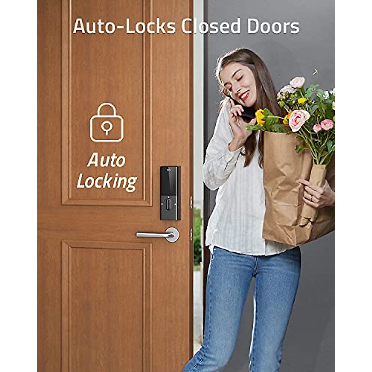 eufy Security Smart Lock Touch, Remotely Control with Wi-Fi Bridge, Fingerprint Keyless Entry Door Lock, Bluetooth Electronic Deadbolt, Touchscreen Keypad, BHMA Certified, IP65 Weatherproof