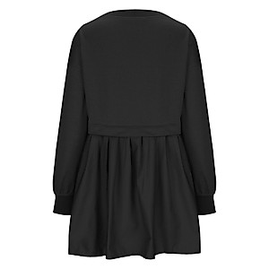 Womens Oversized Sweatshirt Dress Casual Long Sleeve Crewneck Pullover Tops Loose Short Flowy Pleated Mini Dress Prime of The Day Today only Cute Fall Outfits for Women