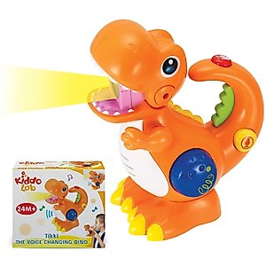 KiddoLab Tikki The Dino - Dinosaur Toy with Voice Changer, Recording, Playback Microphone & Colorful Light for Toddlers. Children's Birthday Gift Ages for 2,3,4 Years Old