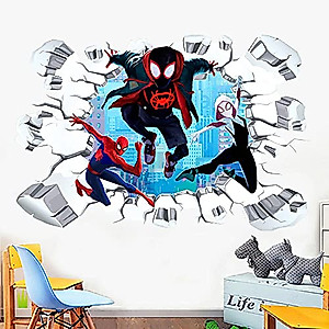 CATCOQ Superhero Wall Stickers DIY Removable Cartoon Wall Decals Decoration Boys Bedroom Living Room for Kids Nursery