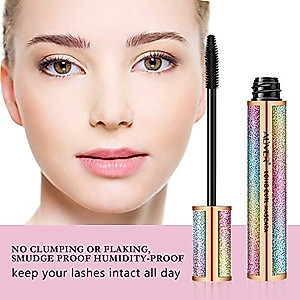 4D Silk Fiber Lash Mascara, Natural Smudge-proof & Waterproof , Black Thickening Lengthening No Clumping, Fuller Lashes, Lasting All Day (1 Tube 4D)