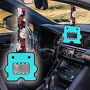 Q1-TECH, JDM Tsurikawa Ring Japanese Subway Train Bus Car Handle Cute Anime Cartoon Handle Hand Strap Rear Front Bumper Warning Rings Drift Charm Drift Car Accessory (DOMO-BLBKC)