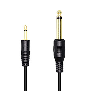 RIIEYOCA 1/8" to 1/4" TS Cable, Gold Plated 3.5mm Mono Male to 6.35mm Mono Male Audio Cable for Amplifier, Speaker,Guitar(2m/6.56ft)