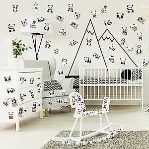 100 Pcs Panda Stickers for Kids Laptop Water Bottles Phone Computers Luggage Cute Panda Stickers Panda Gifts Panda Party Decorations Panda School Supplies Cartoon Stickers Pack