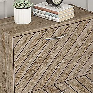 AGOTENI Shoe Cabinet with 3 Flip Drawers, Shoe Storage Organizer with 2-Tier Shelf for Entryway, Freestanding Shoe Rack Storage Organizer, Natural