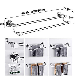 Towel Racks Towel Rail Towel Rails Wall Mounted Bath Towel Rack,Stainless Steel Wall Mount Finish Towel Rod for Bathroom Kitchen Towel Bar Storage Hanger/40Cm-80Cm(80Cm)