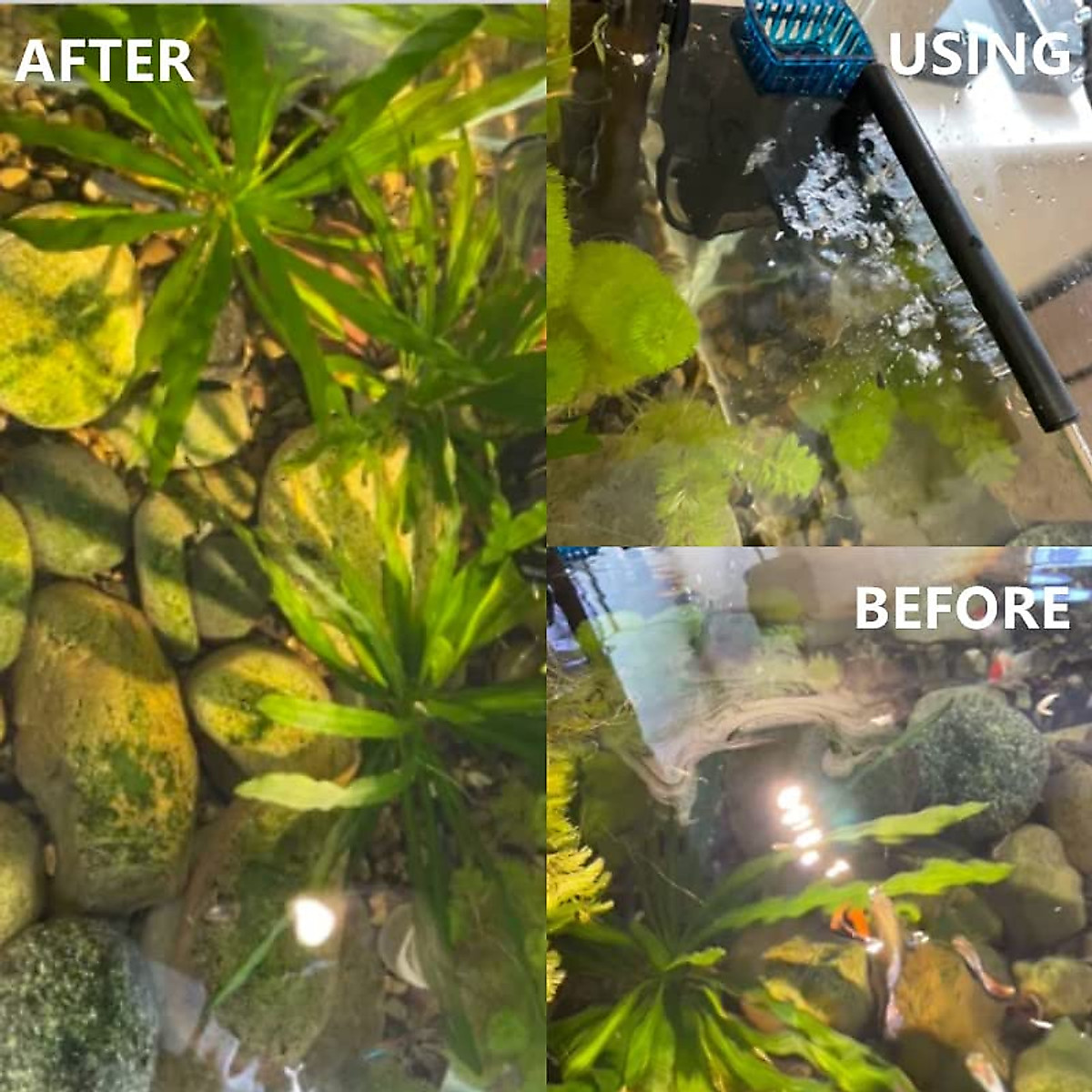 CHERLAM Aquarium Surface Protein Skimmer,3W Fish Tank Protein Skimmer,3 in 1 Aquarium Oil Skimmer for Sea and Fresh Water, Internal Filter Wall Mounted Fish Tank Surface Protein Skimmer