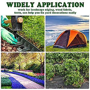 Honoson 100 Pack 8 Inch Landscape Edging Stakes Plastic Garden Spikes Spiral Nylon Landscape Anchoring Spikes Ground Stakes Lawn Spikes for Paver Edging, Weed Barriers, Turf, House Construction