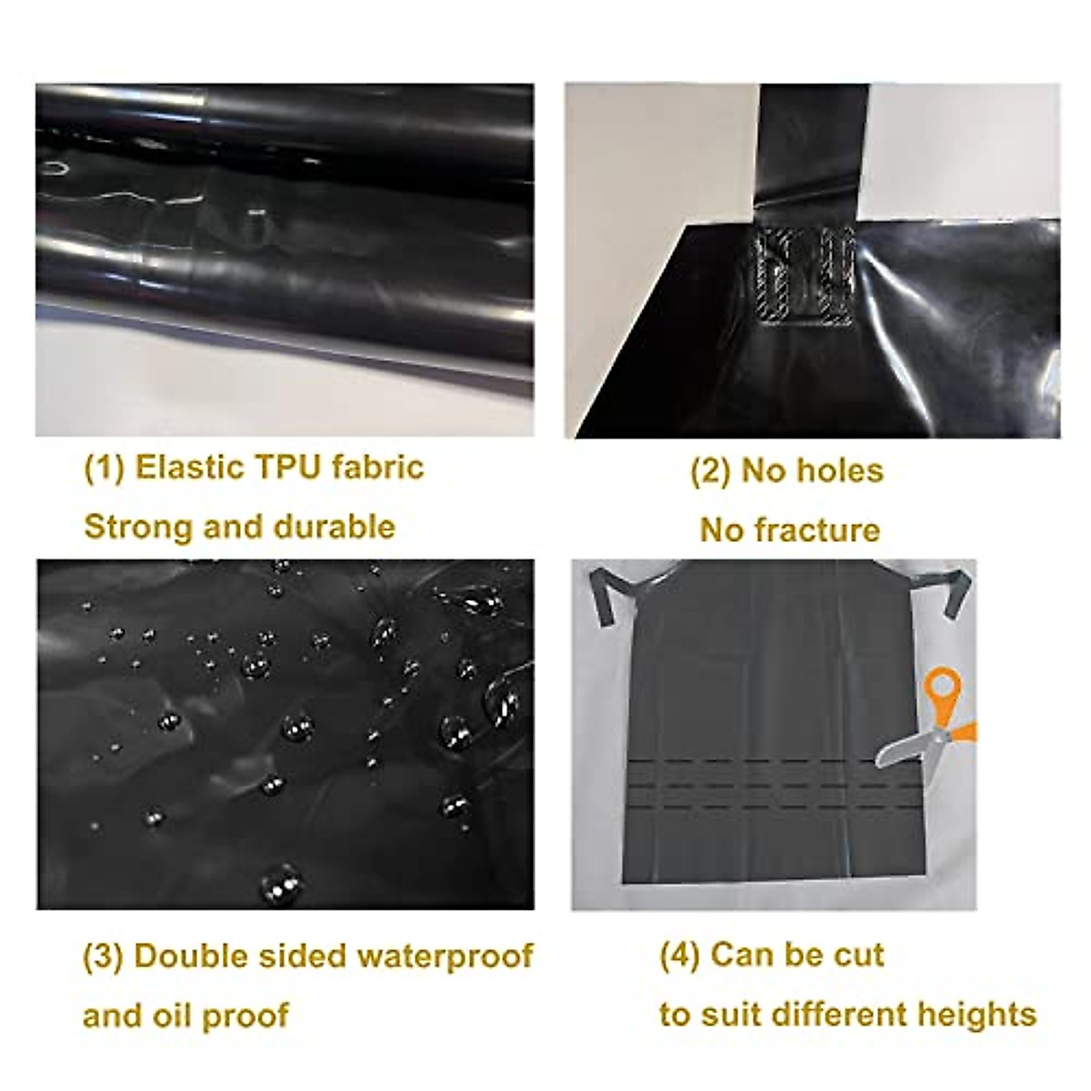 ELEBOX Waterproof Oil Proof Bib Apron Utility Apron Chemical Resistant Apron with Sleeve Work Apron Ultra Lightweight