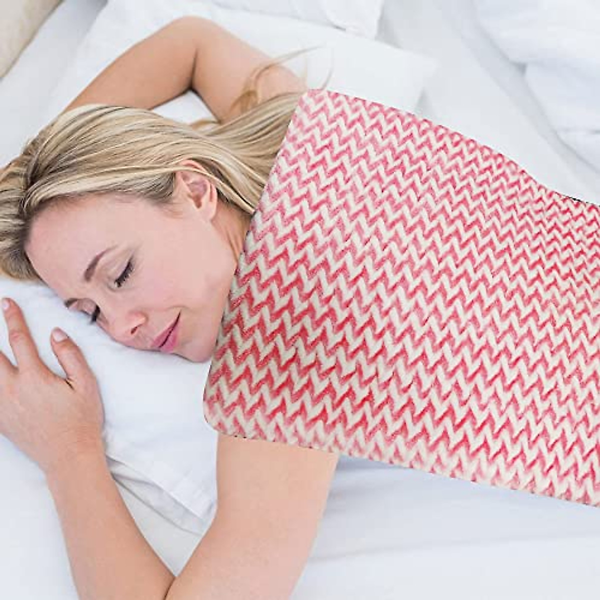 GOQOTOMO Fast-Heating Electric Heating Pad for Back/Waist/Abdomen/Shoulder/Neck Pain and Cramps Relief - 12 Heat Levels, 8 Timers with Countdown, Stay on, Machine Washable-PW01(Pink)