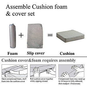 Chair Cushion for Dining Chairs with Ties Non Slip Memory Foam Kitchen Room Chair Pads for Outdoor Patio Furniture 4 Pack, Khaki