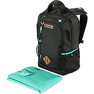 Columbia Carson Pass Backpack Diaper Bag - Black Large Diaper Bag with Multiple Organizer Pockets and Thermal Bottle Pocket with Therma-Flect Radiant Barrier