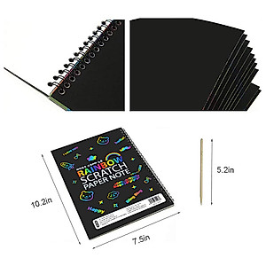 MBJRFU Scratch Art Books for Kids Rainbow Scratch Paper for Best Gifts