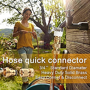 ADrivWell Garden Water Hose Quick Connectors 3/4 Inches Brass Easy Connect Hose Adapter(5 Sets of Male & Female Connector) with Extra Rubber Washers