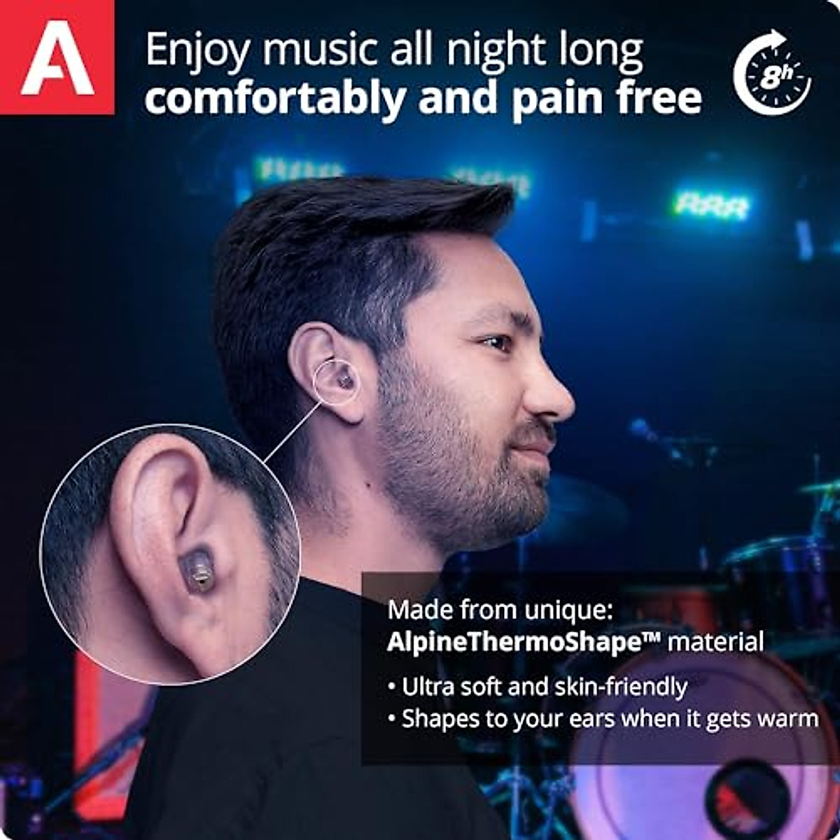 Alpine MusicSafe Pro - High Fidelity Earplugs for Musicians - 3 Interchangeable Premium Filter Sets: 16, 19 & 22 dB - Professional Musician Hearing Protection - Transparent