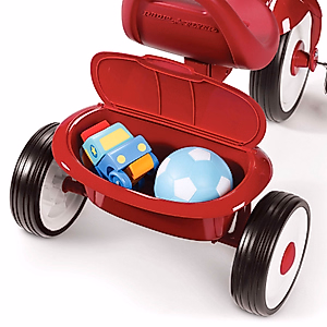 Radio Flyer Toddler Kids Tricycle, Folding Trike with Storage Bin, Fold 2 Go, Red