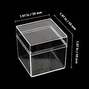 MUKLEI 45 Pack Plastic Square Cube, 2 × 2 × 2 Inches Clear Candy Cubes with Separate Lid, Mini Clear Container for Cosmetics, Bead, Makeup, Jewelry, Candy, Party Favor