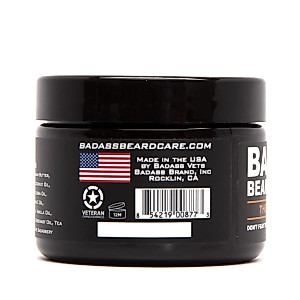 Badass Beard Care Beard Butter For Men - THE ORIGINAL, 3 oz - Made of Natural Ingrediens for Healthy, Soften and Itchness Free Beard and Mustache