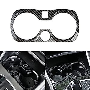 Xotic Tech Inner Water Cup Holder Panel Frame Cover Trim, Carbon Fiber Pattern, Compatible with BMW 3 Series G20 G28 2019-2022