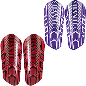 Uantc Soccer Shin Guards - Shin Guards Soccer Youths 2 Pairs - Kids Soccer Shin Guards Cushion Protection Reduce Shocks and Injuries - Shin Guards for Soccer Kids/Adults/Girls/Boys RedPurple M