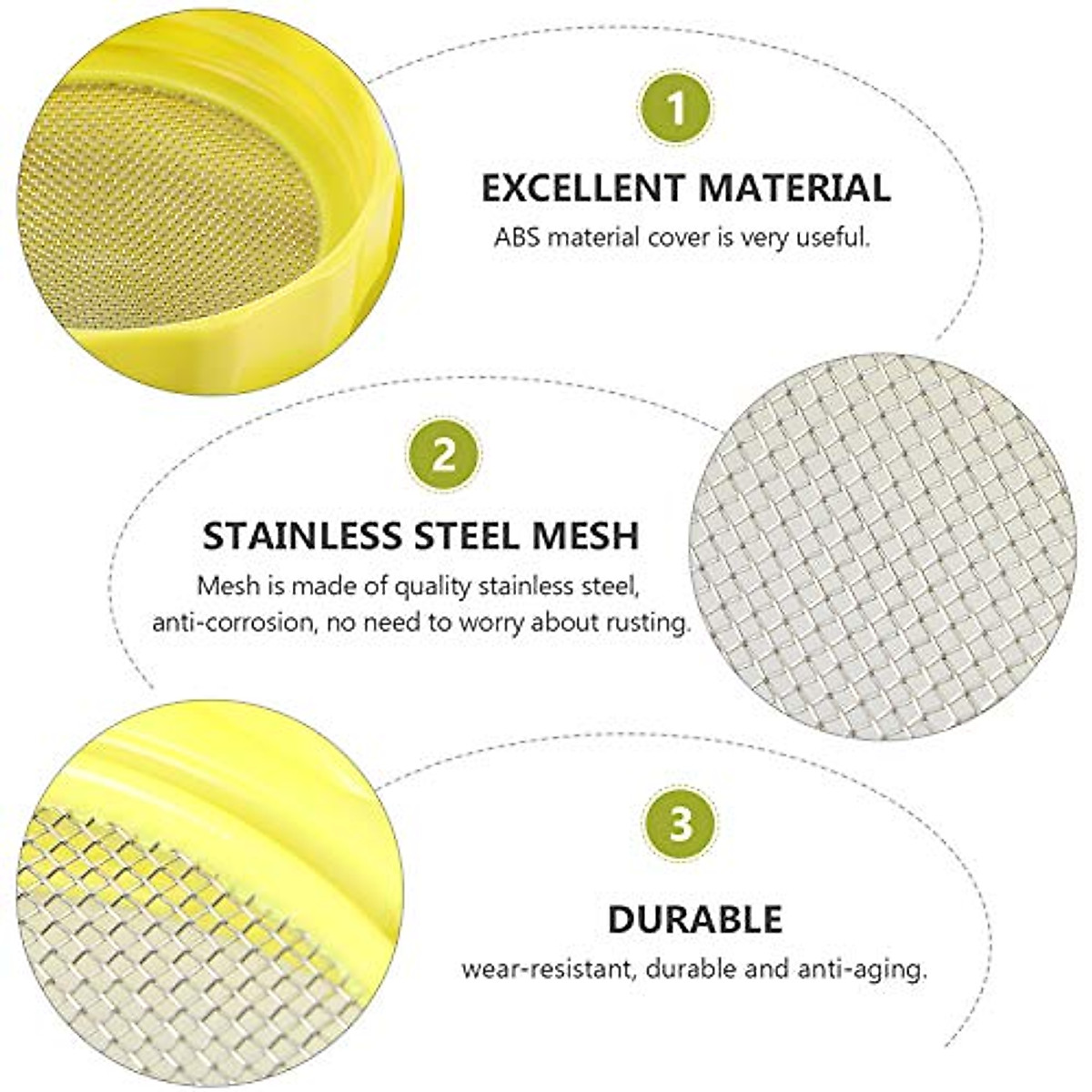 UPKOCH 3pairs Germination Salad Alfalfa, Yellow Practical Grow Jars Stand Maker Screen Legs Sprouting Bean Lids Water Sprout Stainless Screens Tray Steel Seeds Plastic Mung Tool Kit