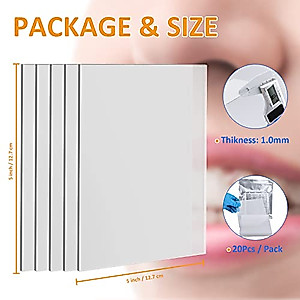 ANNWAH 20Pcs Dental Vacuum Forming Splint Sheets, Thermoforming Materials for Vacuum Forming Machine 5'' x 5''(Hard,1.0mm)