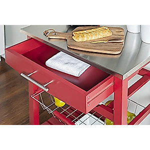 Linon Home Décor Kitchen Cart Red