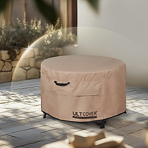 ULTCOVER Patio Fire Pit Table Cover Round 44 inch Outdoor Waterproof Fire Bowl Cover