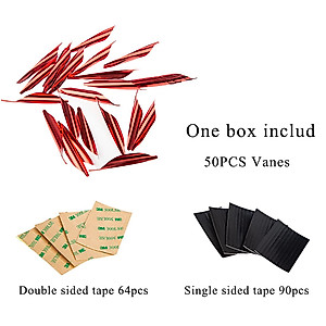 Linkboy Archery Spin Vanes 1.8inch Arrow Vanes Fletches - 50pcs (Purple)