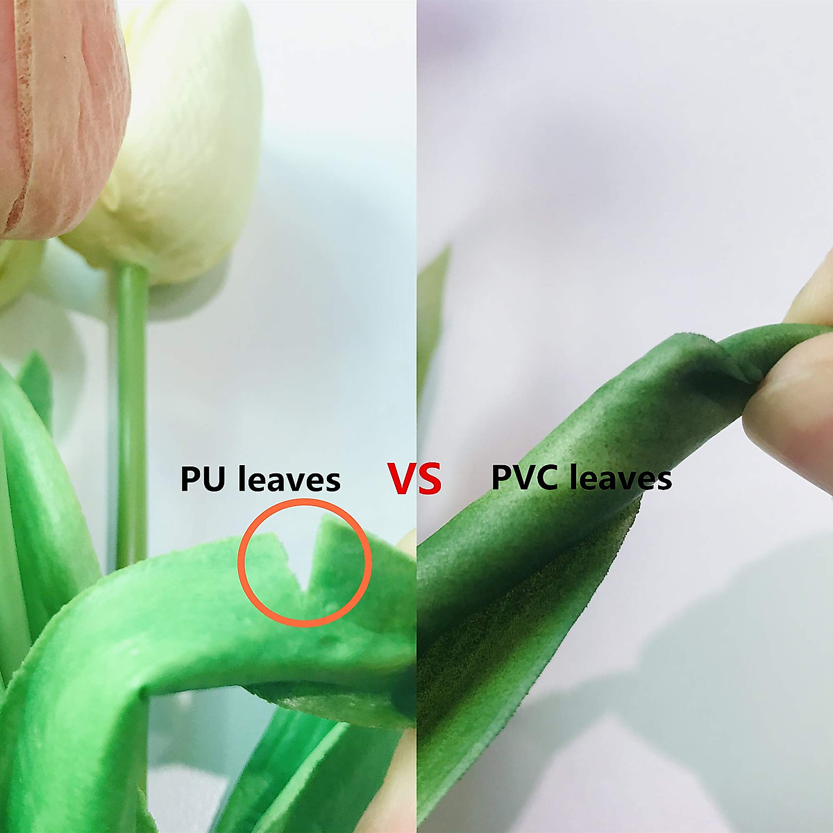 5 Pcs Artificial Tulip Flowers PVC Real Touch Tulips Artificial Flower Plastic Bouquet Table Centerpieces Arrangement Gift for Home Office Party Wedding Birthday Garden Store Decoration (Big Red)