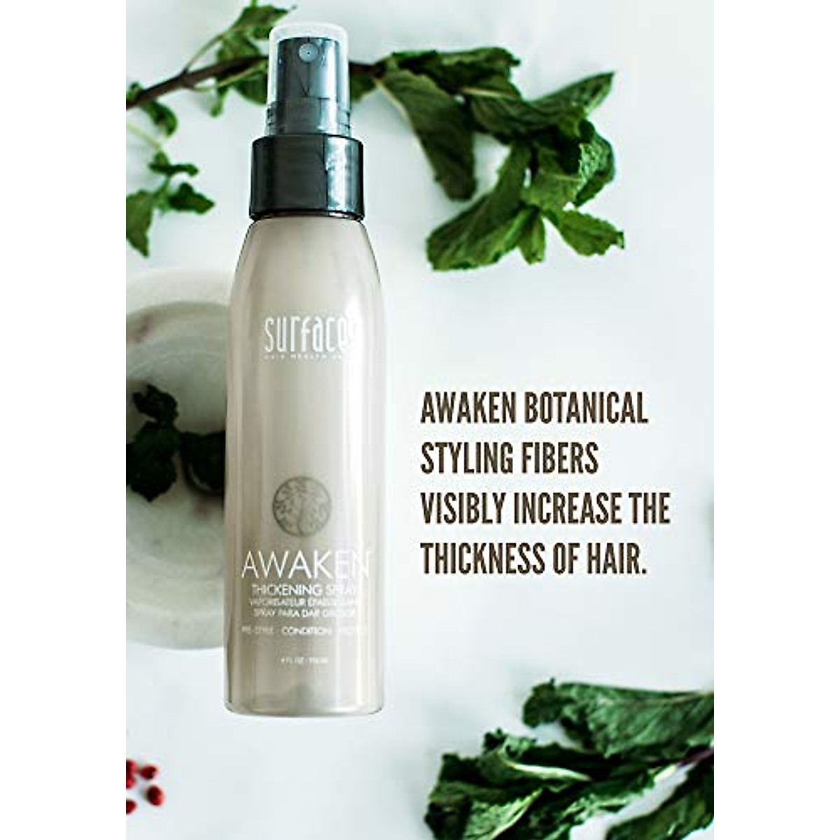 Surface Hair Awaken Thickening Spray, Pre-Style Conditioning and Protection, 4 Fl. Oz.