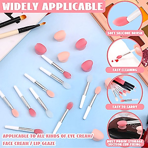 30 Pcs Silicone Lip Brush with Cover Lipstick Applicator Brushes Silicone Lipstick Brush Reusable Lip Applicator Silicone Makeup Applicator Lip Makeup Brush for Applying Cream or Eyeshadow, 3 Colors