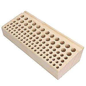 98 Holes Leather Holder Tool Wooden, Professional Tool Rack Leathercraft Stand Holder Organizer Leather Tools Storage Box for Leather Working Making Punch Tools Organizer Wooden Stamp Organizer