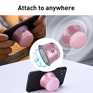 Liddle Speaker Magnetic Bluetooth Speaker MagSafe Speaker for iPhone 12/13/14/15, Wall Mountable Small Bluetooth Speaker for Golf Cart, Shower Mini Bluetooth Speaker, True Wireless Speaker (Rose Gold)