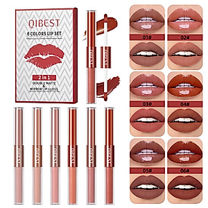 Rechoo Matte Liquid Lipstick & Lipliner Makeup Set, 12 Pcs Superstay Mate Velvet Ink & Lip Liner Pencil, Waterproof Lip Gloss Beauty Lips Make Up Gift Set